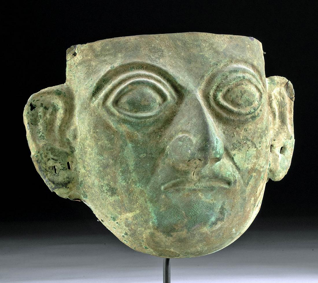 Life-Size Moche Copper Funerary Mask, ex-Sotheby's - Apr 08, 2021 ...