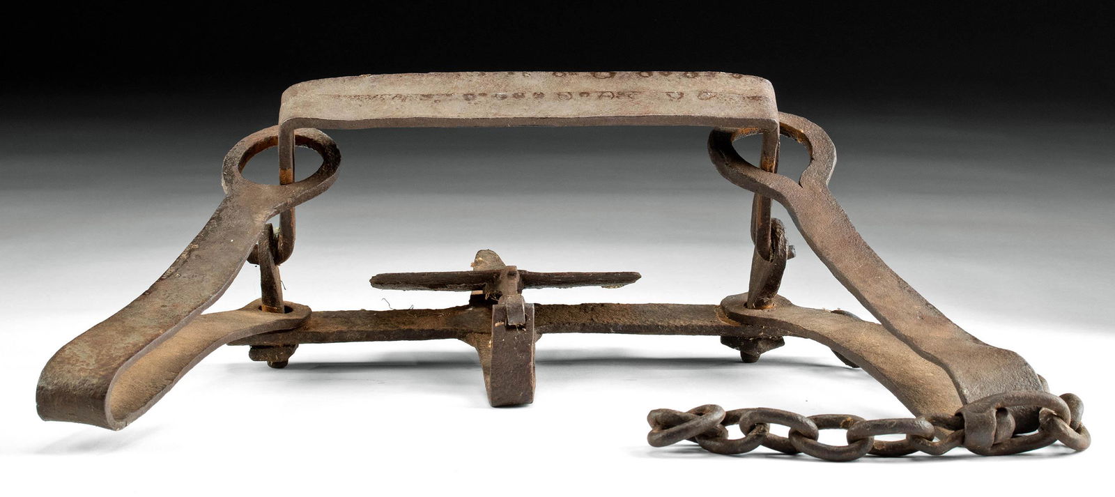 Antique American Iron Double Spring Foothold Trap | Barnebys