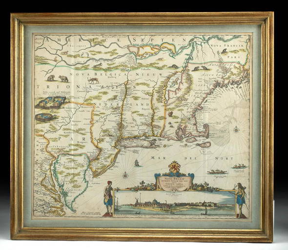 Dutch Nicolaes Visscher I Map Of New Amsterdam, Ca 1690