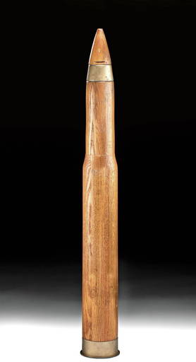 American Wwii Wood & Brass Practice Artillery Shell