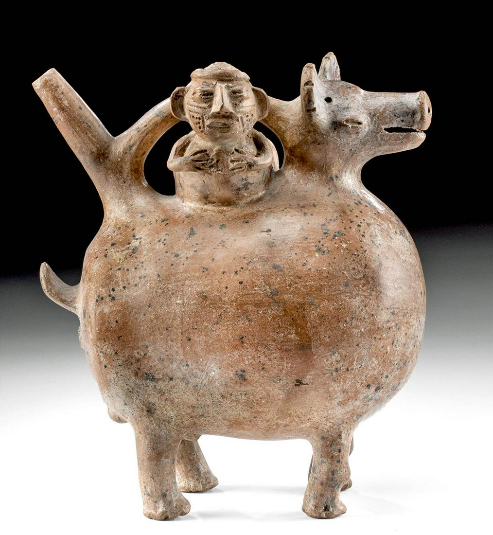 Rare Vicus Pottery Llama Vessel - ex Museum | Barnebys