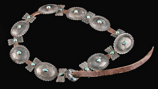 Navajo Silver Concha Belt