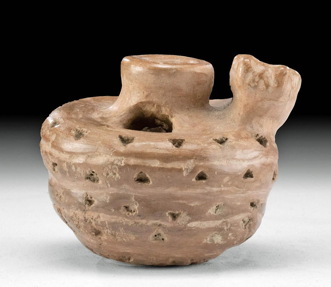 Colombia Tairona Pottery Whistle Snake Effigy