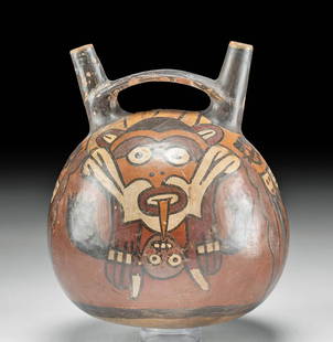Nazca Polychrome Pottery Vessel Whales & Ducks