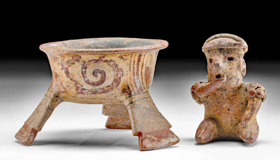 Jalisco Pottery Figure & Mixtec Pottery Tripod Bowl - Aug 05, 2021 ...