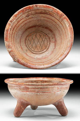 Mixtec Pottery Tripod Bowl, Ex Museum