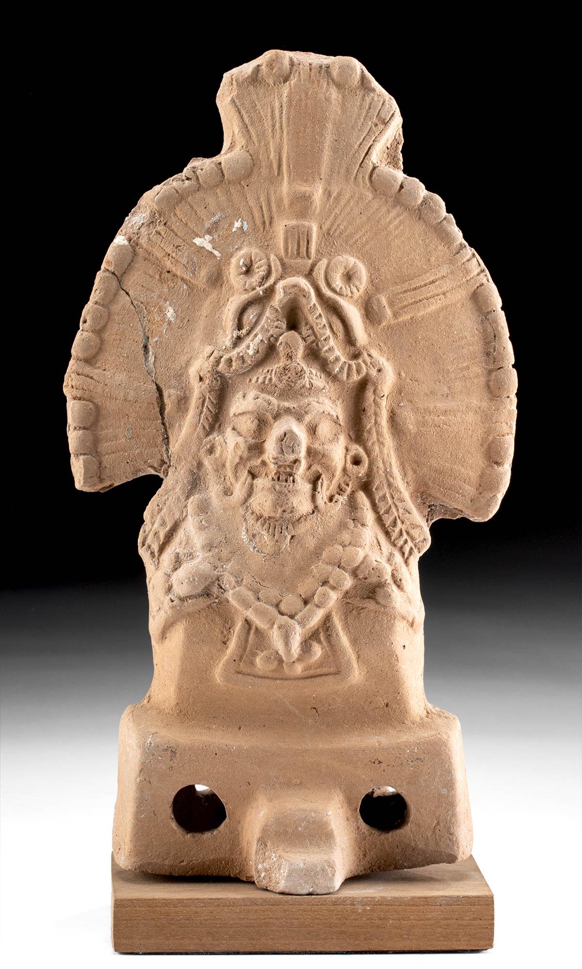 Maya Jaina Pottery Rattle Of Ancestral Figure
