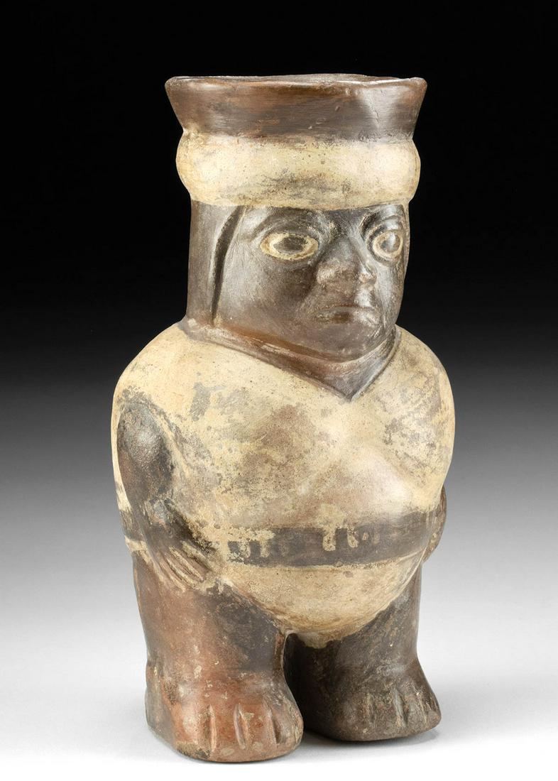 Moche Bichrome Figural Vessel Of Lord, Ex Museum