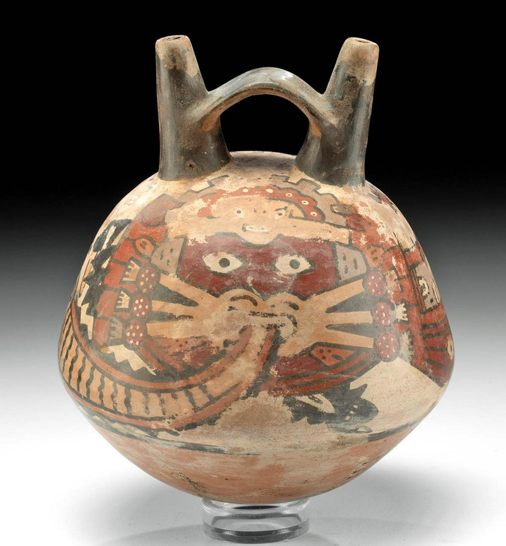 Nazca Polychrome Vessel W/ Mythical Being, Ex Museum