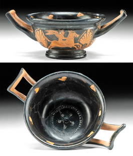 Greek Red Figure Fragment With Athletes Attributed To The Euaion Painter