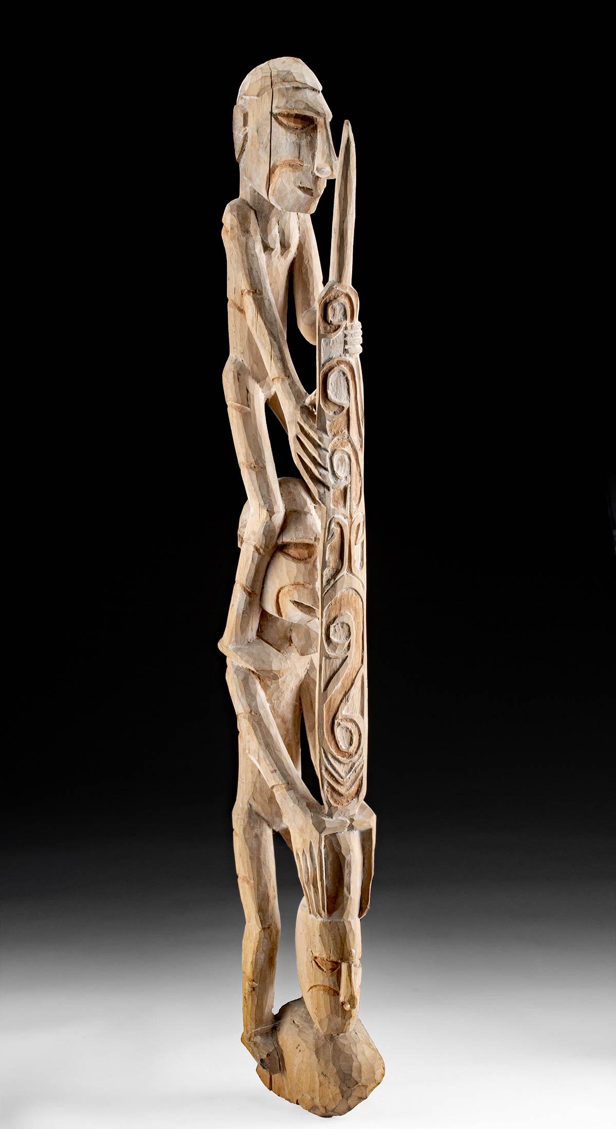 20th C. Indonesian Asmat Carved Wood Ancestor Pole (#0082) on Aug 31 ...