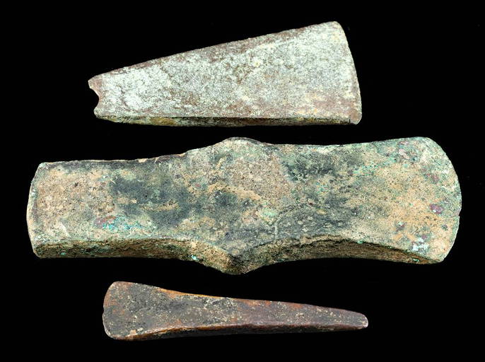 3 Canaanite Bronze Tools Chisel & Axe Heads