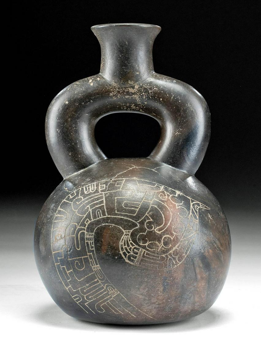 Fine Chavin Incised Pottery Vessel w/ TL, ex-Museum | Barnebys
