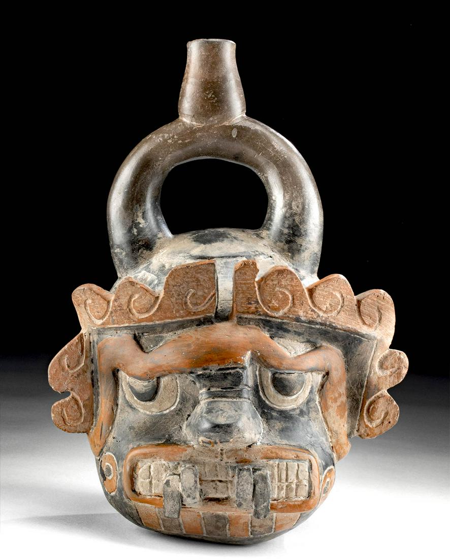 Chavin Pottery Staff God Stirrup Vessel w/ TL (#0210) on Sep 16, 2021 ...