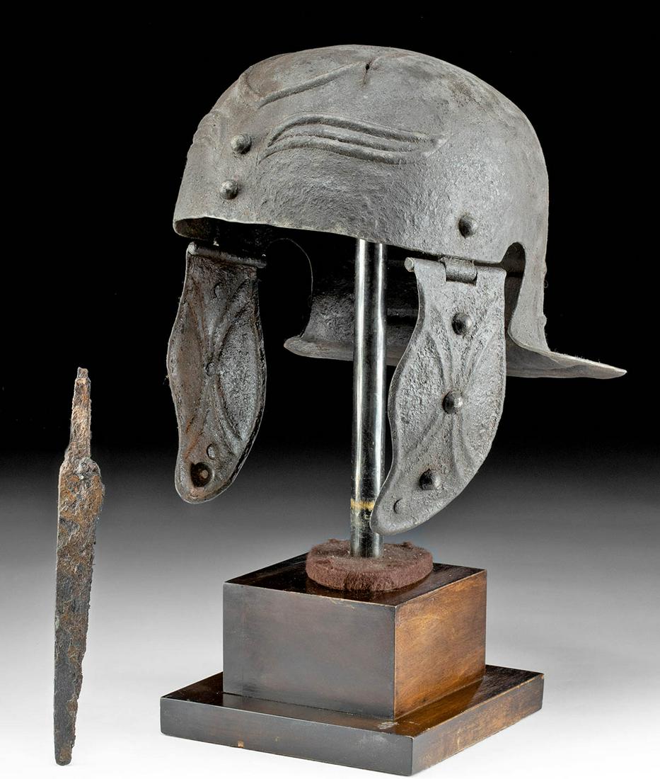 Stunning Roman Gallic Weisenau Steel Helmet w/ Dagger - Oct 07, 2021 ...