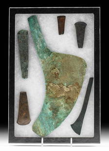 5 Inca Copper & Bronze Tools Axe Blades & Chopper