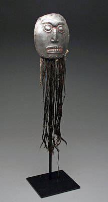 A Sican Silver Mask Representing The Moon