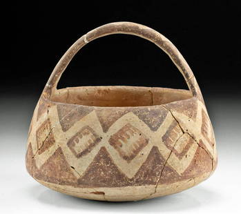 Native Hopi Polychrome Clay Bowl W/ Thunderbird