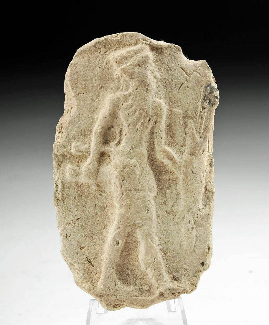 Sumerian Pottery Plaque - Warrior w/ Shield & Club | Barnebys