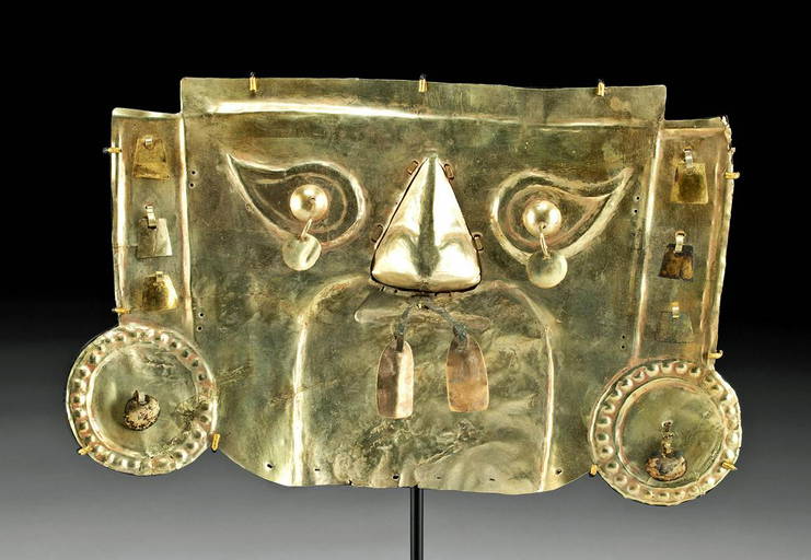 Exceptional 10th C. Sican Gold Ceremonial Mask (#0107C) on Dec 09, 2021 ...