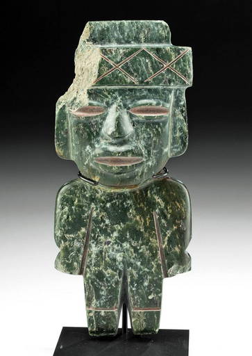 Teotihuacan Serpentine Standing Figure W/ Cinnabar