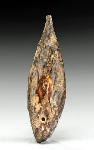 Pre Contact 11th C. Inuit Whale Ivory Awl, Seal Shape