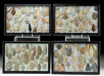 63 Native American Archaic & Woodlands Arrowheads