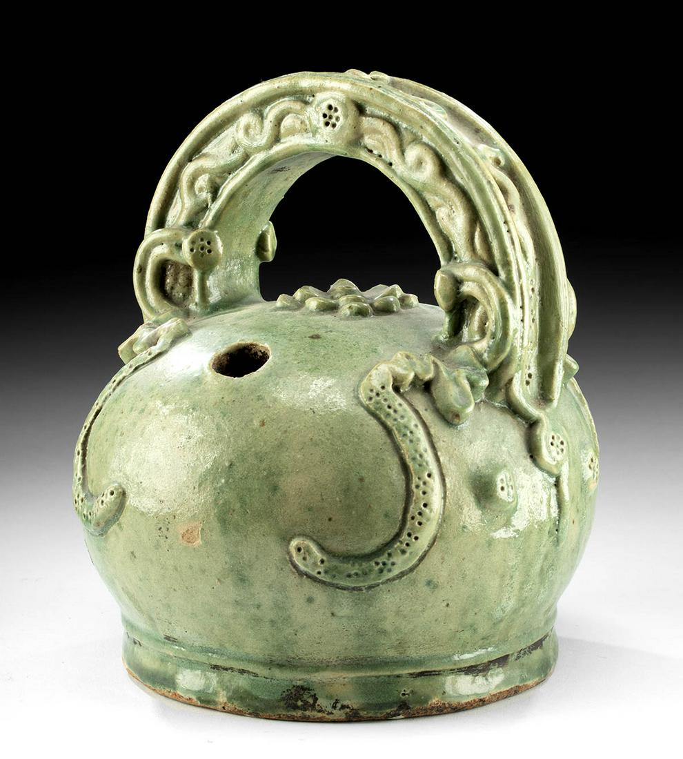 16th C. Thai Anamese Glazed Pottery Lime Pot, ex-Museum | Barnebys