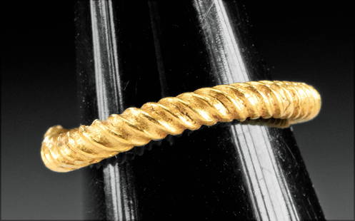 Ancient Hallstatt Gold Ring Penannular / Twisted Form