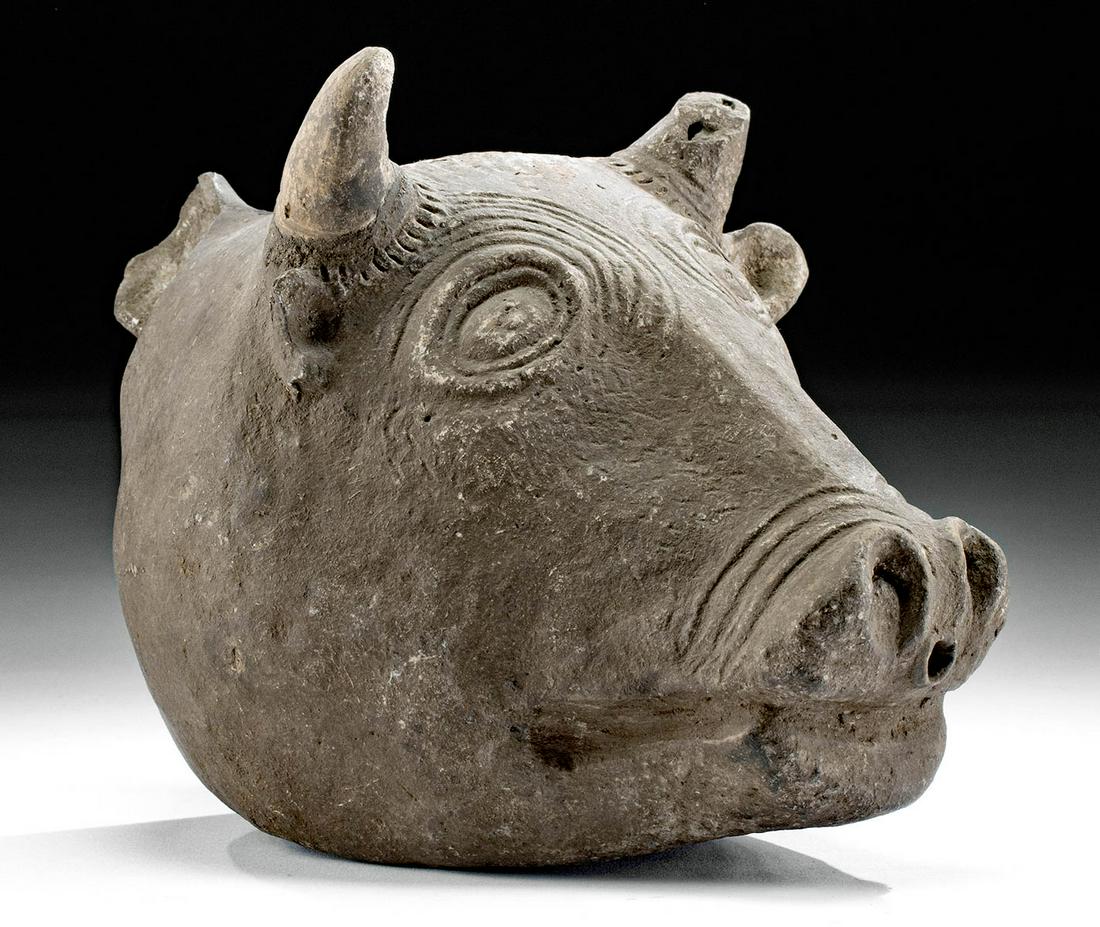 Ancient Near Eastern Pottery Bull Rhyton, TL Tested | Barnebys