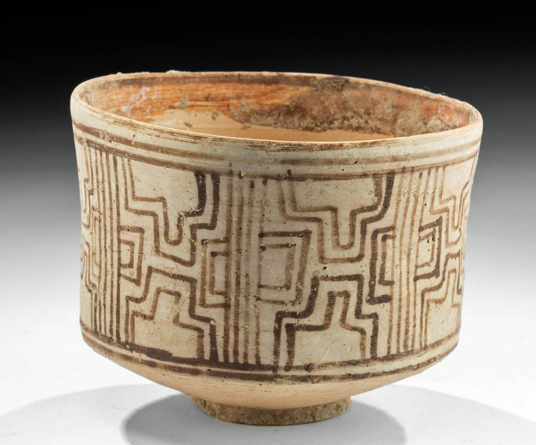 Indus Valley Pottery Footed Jar Linear Motifs