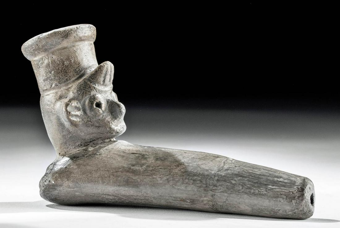 10th C. Timoto-Cuica Pottery Pipe Anthropomorphic Face | Barnebys