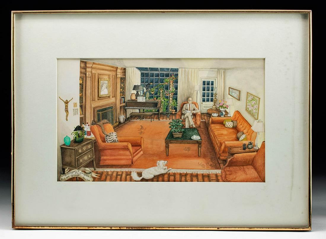 1979 Amory Watercolor Drawing William Draper & Quito