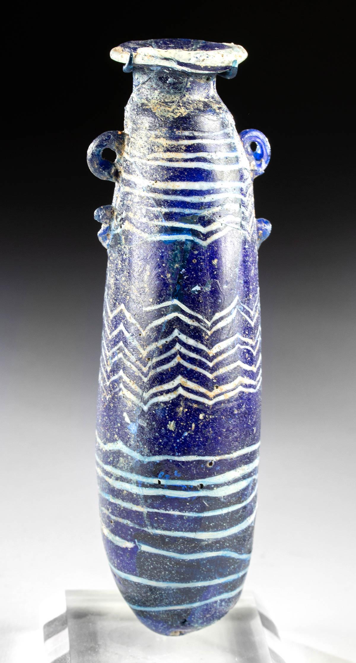Gorgeous Hellenistic Greek Core-Form Glass Alabastron | Barnebys
