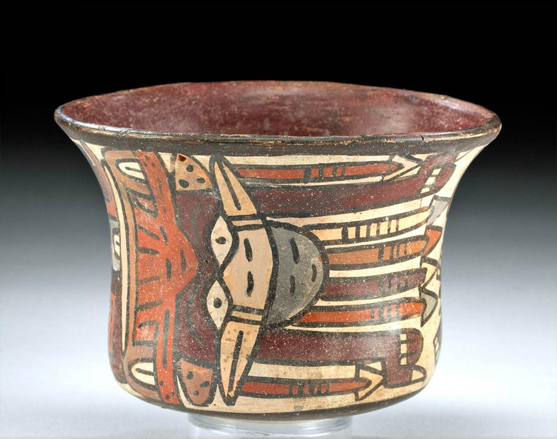 Nazca Polychrome Vessel W/ Mythical Being, Tl Tested