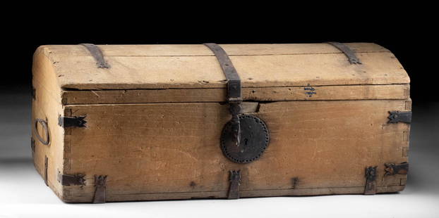 A Large Tibetan Wood Storage Trunk, 19th Century