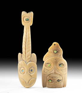 19th C. Tlingit / Haida Bone Bear Shaman Amulet