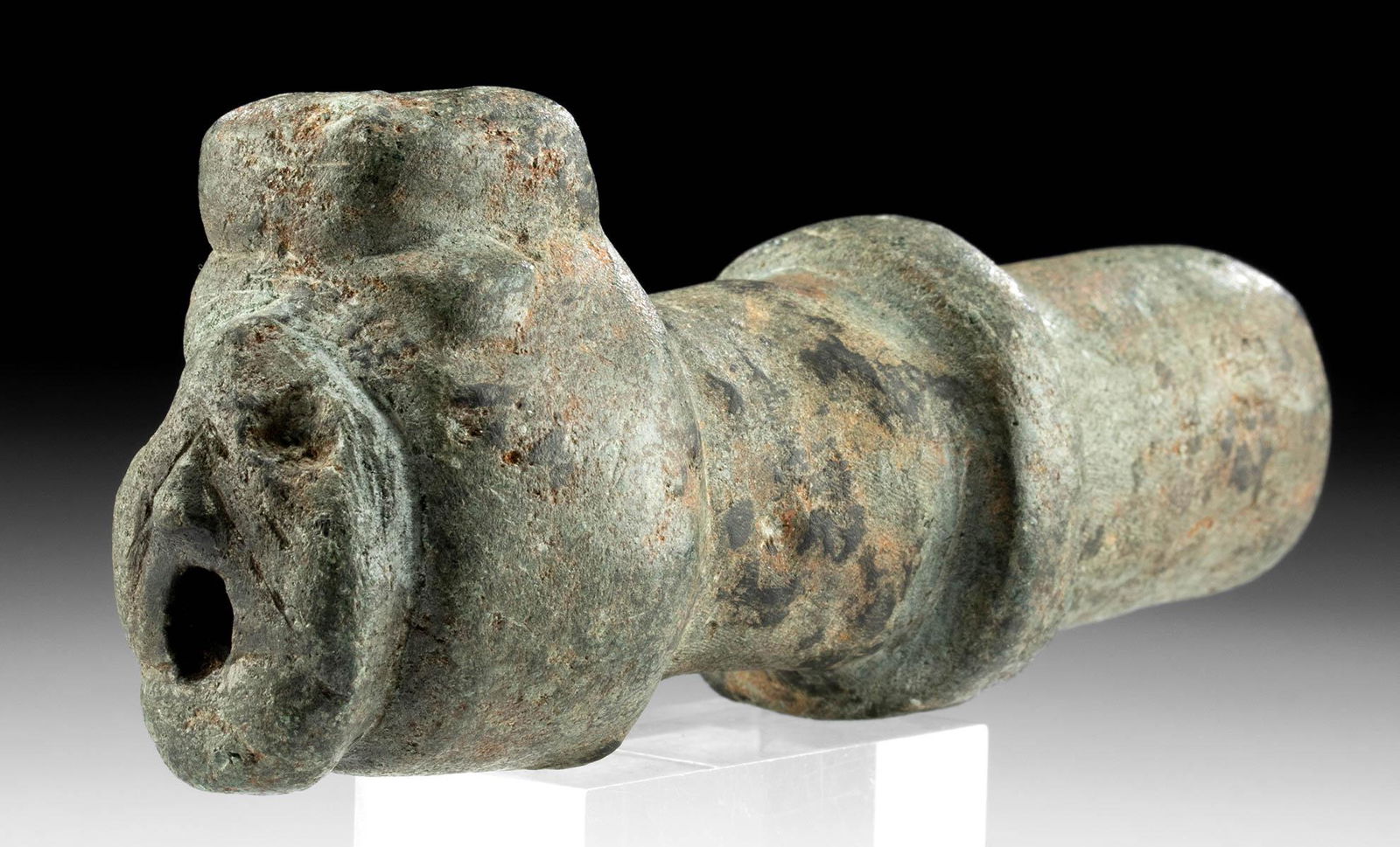 Native American Middle Woodland Stone Pipe W/ Head