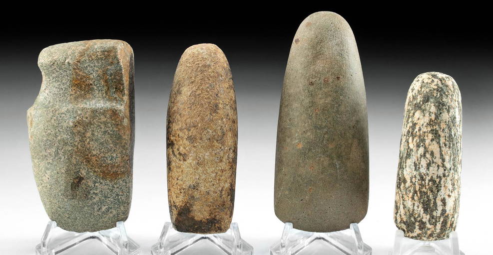 4 Mississippian / Eastern Woodlands Stone Celts & Axe