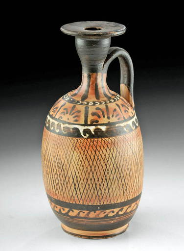 Tall Greek Gnathian Polychrome Net Lekythos - May 19, 2022 | Artemis ...