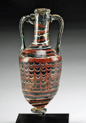 Rare Phoenician Core Form Glass Amphoriskos