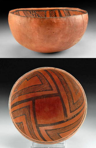 Prehistoric Anasazi Wingate Black On Red Bowl