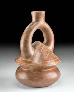 Chavin Stirrup Vessel In Form Of Serpent