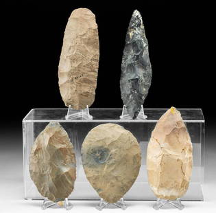 5 Prehistoric Native American Stone Tools / Axe Heads