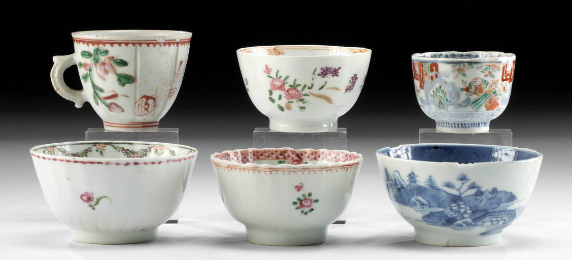 Buy Chinese Ming & Qing Export Porcelain Teacups (6 pcs) | Artemis ...