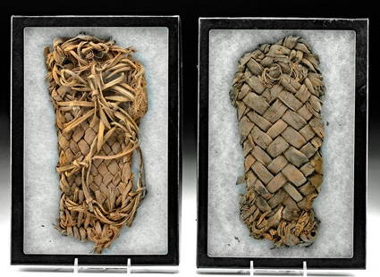 2 Rare Anasazi Woven Yucca Fiber Sandals