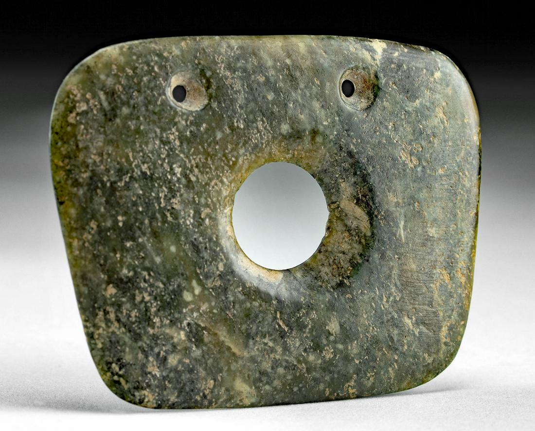 Rare Chinese Neolithic Jade Square Plaque Bi Disc (#0070A) on Jul 14 ...