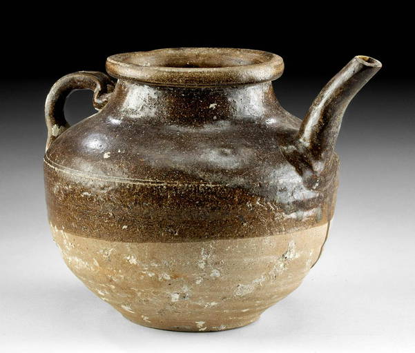 13th C. Thai Sukhothai Glazed Pottery Kendi
