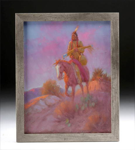 Tom Grice Painting, Native American on Horseback (#0048B) on Aug 04 ...
