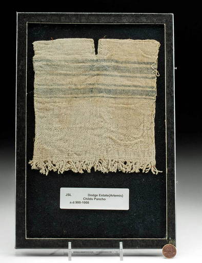 Miniature Chancay Woven Textile Tunic For Funerary Doll
